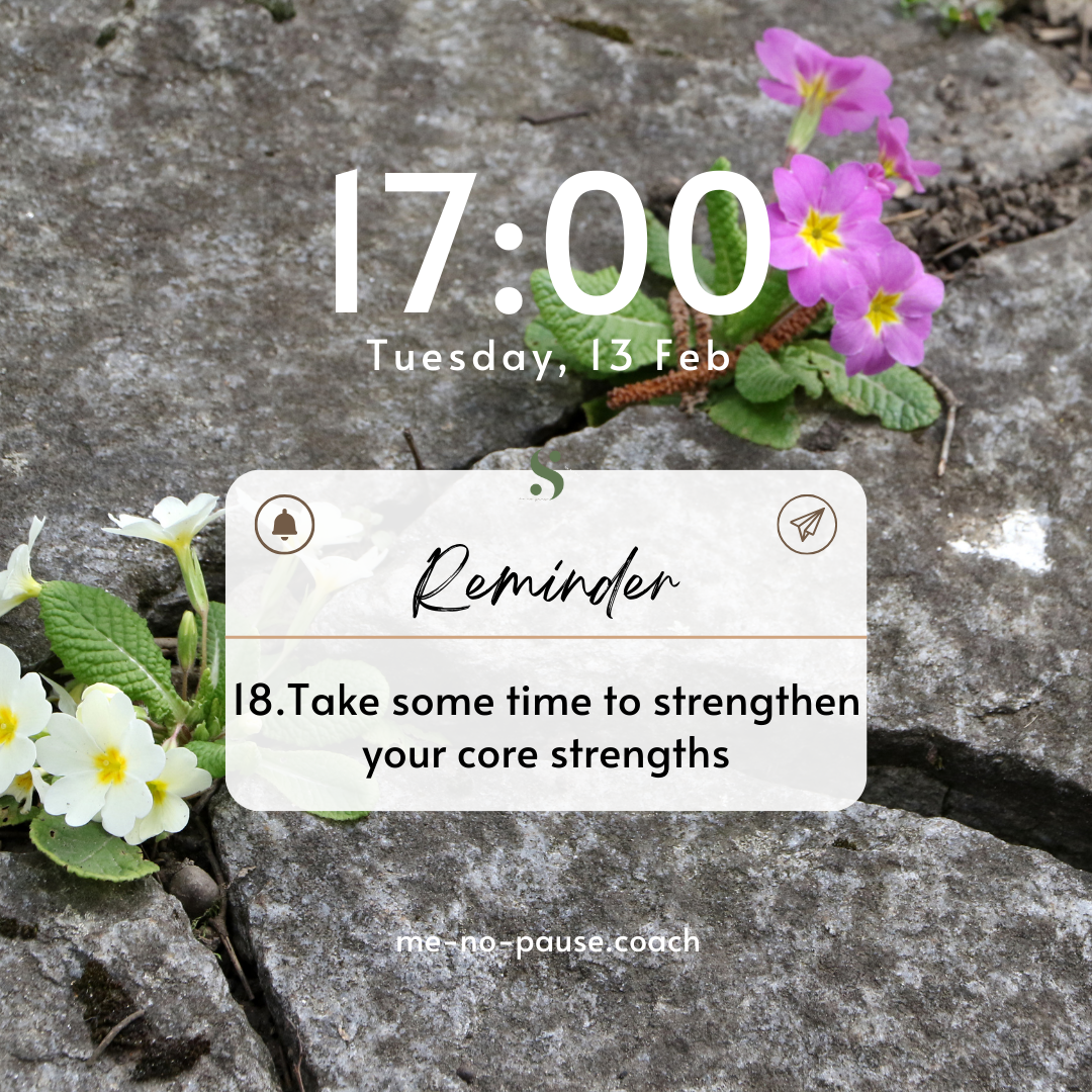 30-Day Reminders – Day 17 Strengthen your core – connect shan